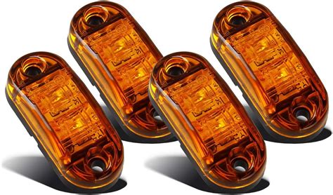 Amazon.com: Partsam 4 Pcs 2.5inch Oval Amber Lens 2 Diode LED Trailer ...