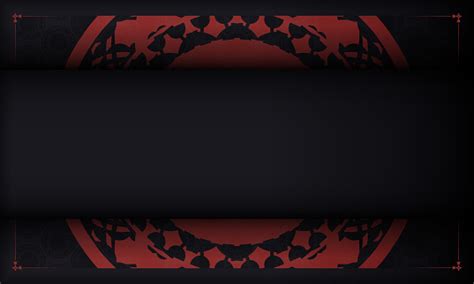 그리스 장식이있는 엽서 인쇄 디자인을위한 템플릿 고급스러운 빈티지 장식품과 로고를 위한 장소가 있는 블랙 레드 배경 0명에 대한