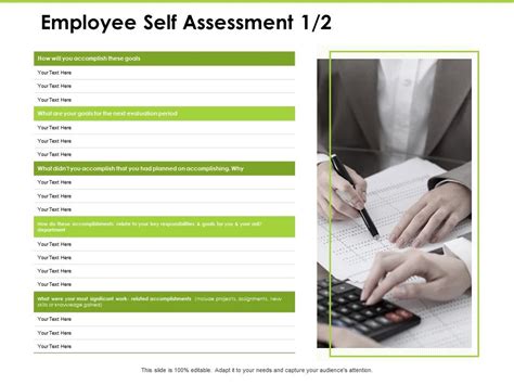employee self assessment responsibilities ppt powerpoint presentation