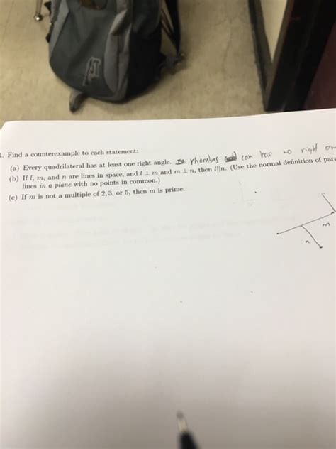 solved find a counterexample to each statement every