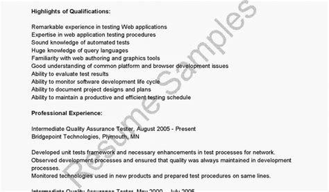 Software Testing Resume Samples For 1 Year Experience Software Testing Resume Samples 2 Years