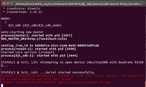 Failed To Read From Serial Device Issue Dji Sdk Onboard SDK ROS GitHub