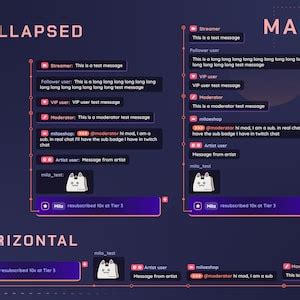 Chat Widget Streamlabs Streamelements Vertical Horizontal Etsy