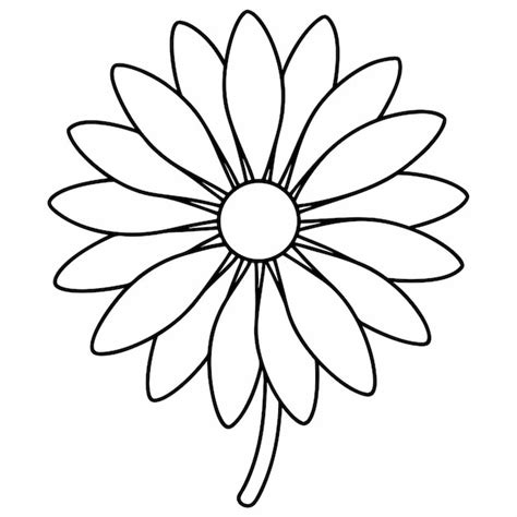 데이지 터 일러스트레이션 라인 아트 프리미엄 Ai 생성 벡터