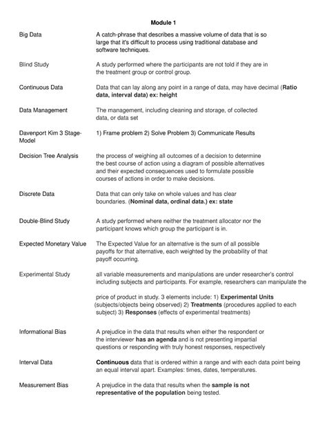 Ch Vocab Vocab Notes Module 1 Big Data A Catch Phrase That Describes A Massive Volume Of