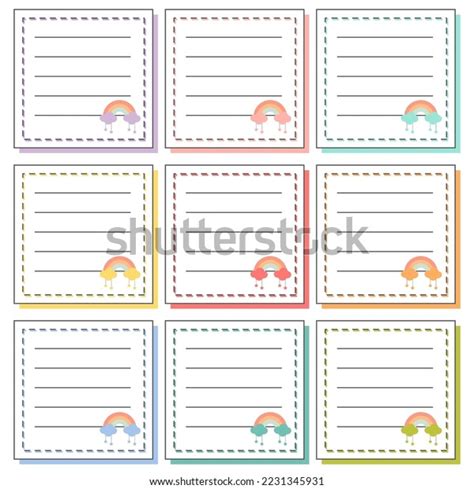 Cute Paper Notes Stationary Set Scrapbook Stock Vector Royalty Free 2231345931 Shutterstock