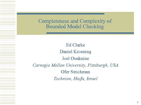 completeness and complexity of bounded model checking ed