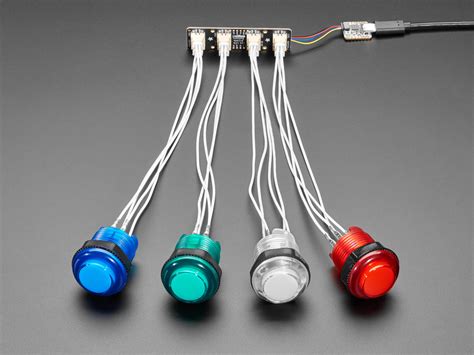adafruit led arcade button 1x4 stemma qt i2c breakout stemma qt qw
