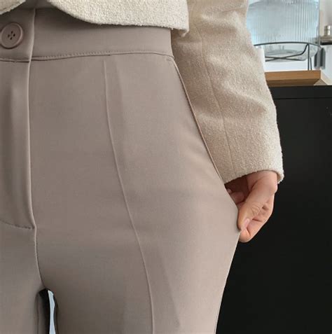 역대급🏆50만장판매리뷰인증 반하이 모찌슬랙스 세미부츠컷 8컬러허리속밴딩스판하이웨스트기장별