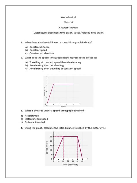 Worksheet 5 D T Lj V T Graph Download Free Pdf Acceleration Speed