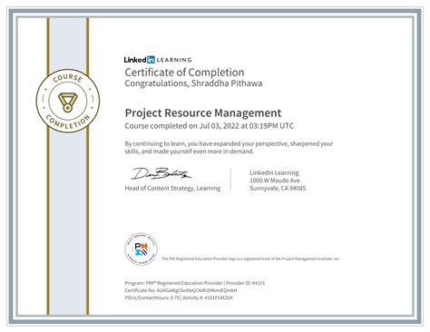 shraddha pithawa on linkedin certificate of completion