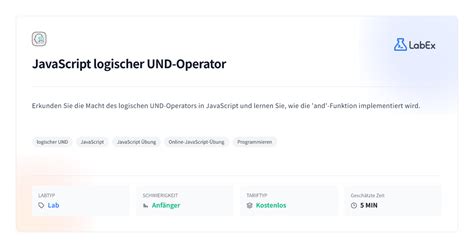 Meisterung Des Javascript Logischen Und Operators Labex