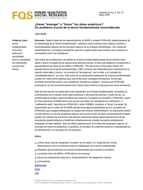 Hacer Emerger O Forzar Los Datos Empíricos Un Problema Crucial De La