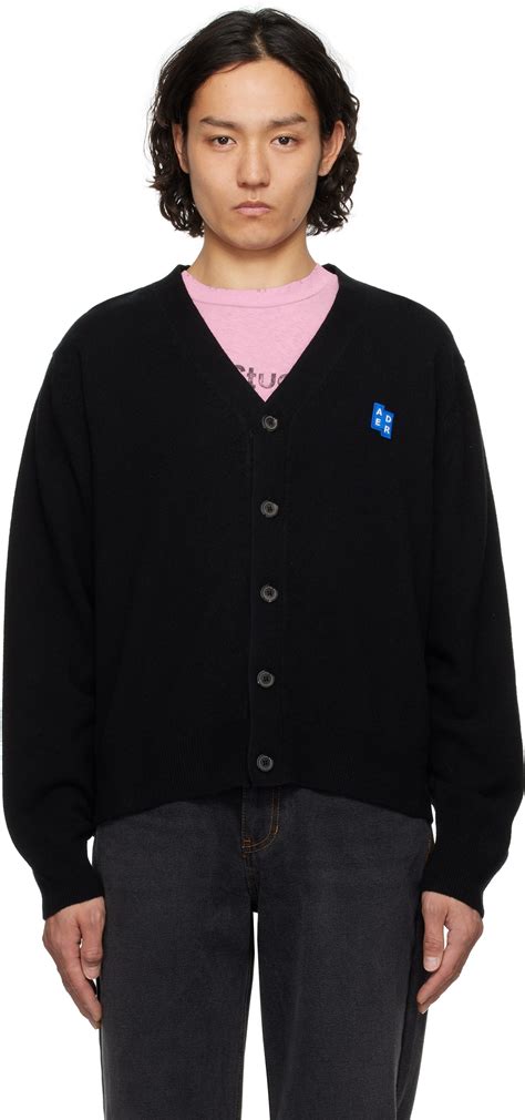 ader error black sig trs tag 01 cardigan ader error