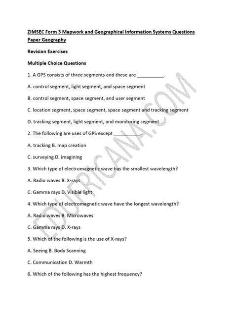 Zimsec Form 3 Geography Revision Notes Pdf Light Radio Wave