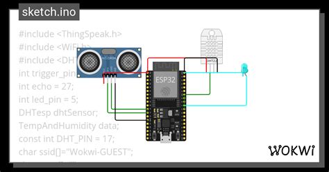 Ultra Sonic And Dht22 Wokwi Esp32 Stm32 Arduino Simulator