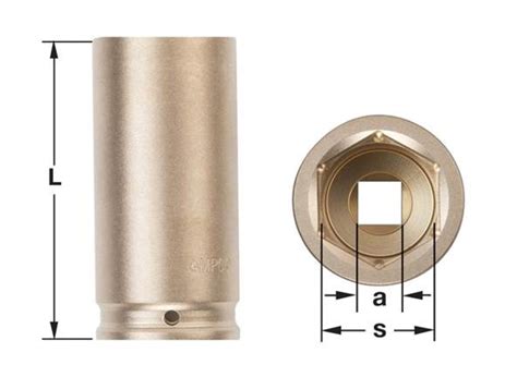 Deep Well Impact Sockets 6 Point 12 Drive Imperial Non Sparking