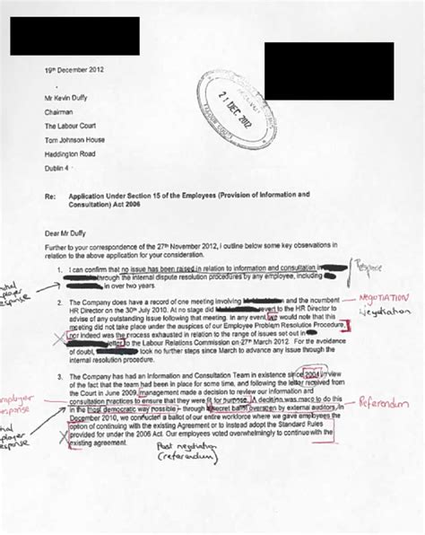 Exhibit 1 Document Example Employer Correspondence With Third Party