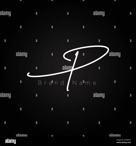 Initial Letter P Logo Handwritten Signature Logo For Business Name
