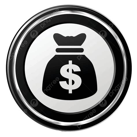 Dollar Bag Icon With Metal Ring Emblem Dollar Logo Vector Emblem