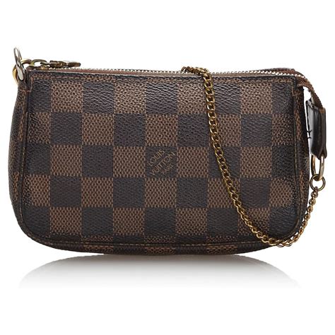 Louis Vuitton Brown Damier Ebene Mini Pochette Accessoires Toile Métal