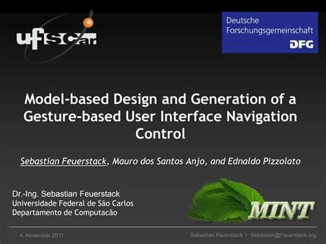Model Based Design And Generation Of A Gesture Based User Interface