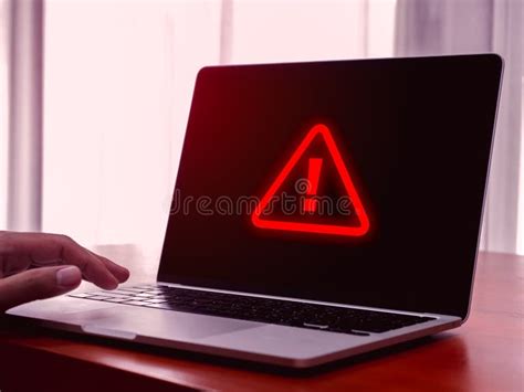 Virus Alert Red Triangle System Hacked Error Sign Malware Attention Danger Symbol System