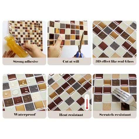 부착 및 붙이기 방식의 탈착 가능한 키친 벽지 욕실 3d 벽 스티커 정사각형 디자인의 벽지 타일 방 장식 1 Temu Republic Of Korea