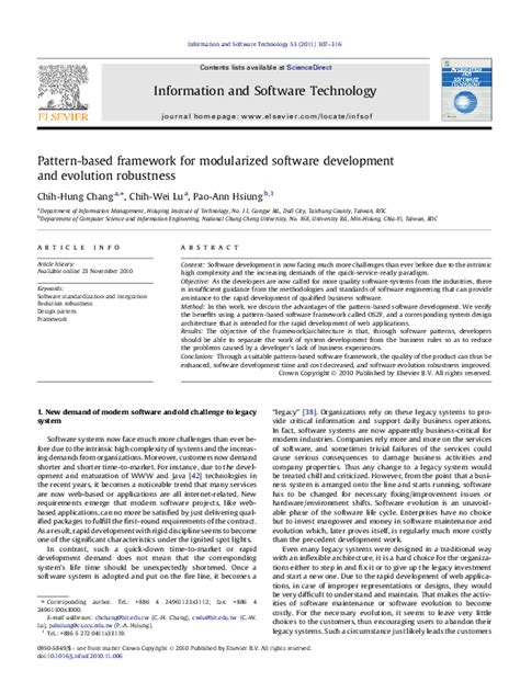 Pdf Pattern Based Framework For Modularized Software Development And Evolution Robustness
