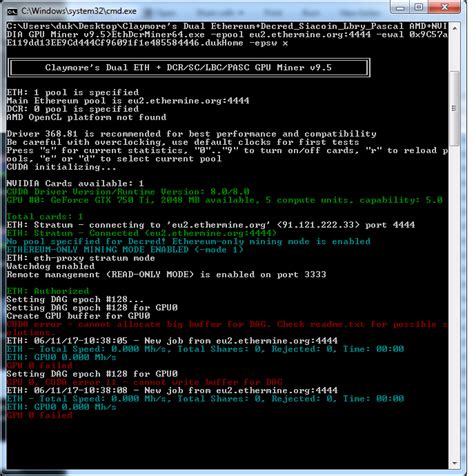 Claymore Cannot Allocate Big Buffer Not Enough Graphics Memory Ethereum Stack Exchange