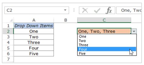 Multiple Options Drop Down Excel