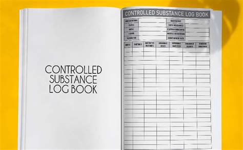 Controlled Substance Log Book Simple Narcotics And Drugs Record Book