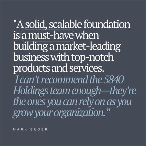 5840 Holdings On Linkedin High Praise From Mark Buser President Of