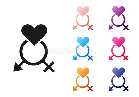 Black Gender Icon Isolated On White Background Symbols Of Men And