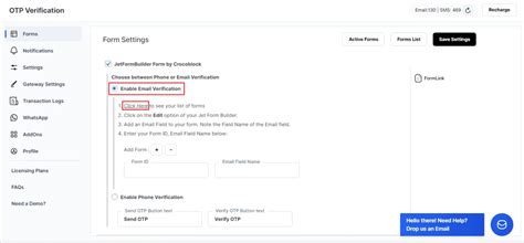 otp verification for jetformbuilder form by crocoblock on wordpress