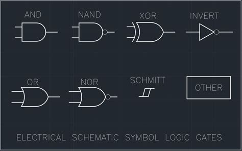 Electrical Schematic Symbol Logic Gates Free CAD Block And AutoCAD Drawing Electrical