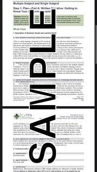 Completed CAL TPA CYCLE Multiple Subject Sample By NEREYDA SILVA
