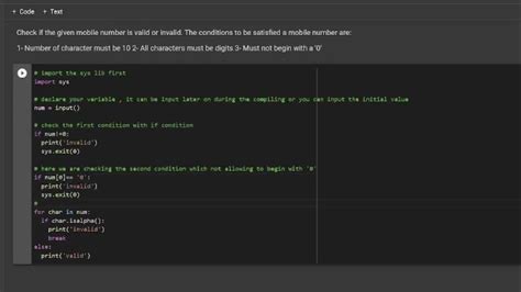 Python Program Check The Conditions Of The Given Mobile Number Is Valid