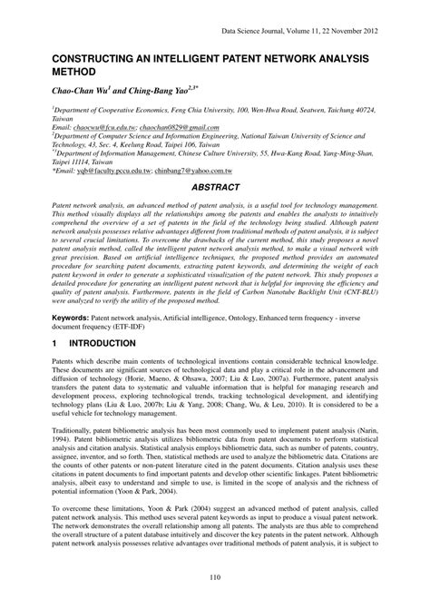 Pdf Constructing An Intelligent Patent Network Analysis Method