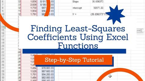 finding least squares coefficients using excel functions youtube