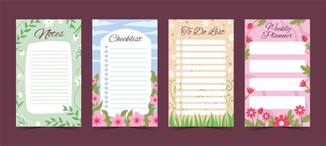 Spring Notes Template 15379820 Vector Art At Vecteezy