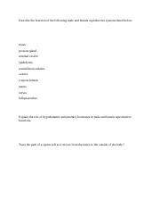 Male And Female Reproductive Systems And Hormones Function And Course Hero