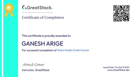The React Hooks Crash Course At Greatstack Has Been A Challenging Yet