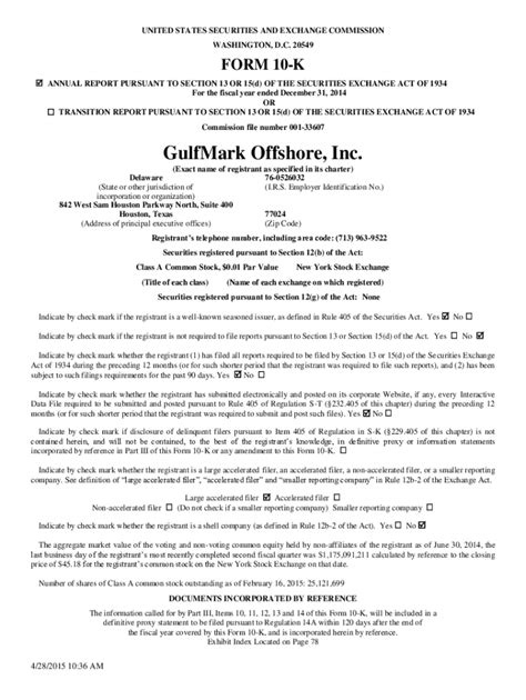 Fillable Online Gulfmark Offshore Inc Fax Email Print Pdffiller