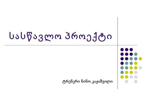 პროექტის შაბლონი