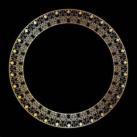 Premium Vector Gold Round Openwork Ornament Decorative Round Frame Elegant Design
