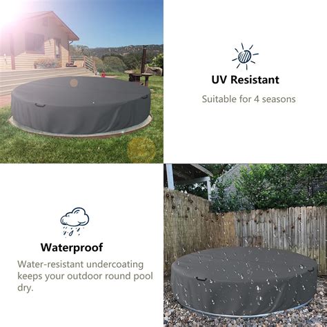 Bitubi 8 Ft Steel Round Stock Tank Pool Cover Upgraded To Full Coverage