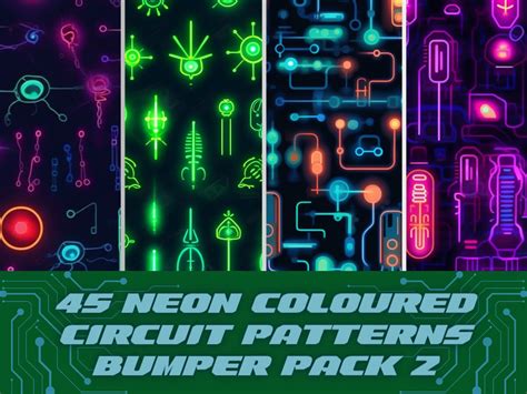 hq neon circuit board seamless patterns pack 2 unique downloadable