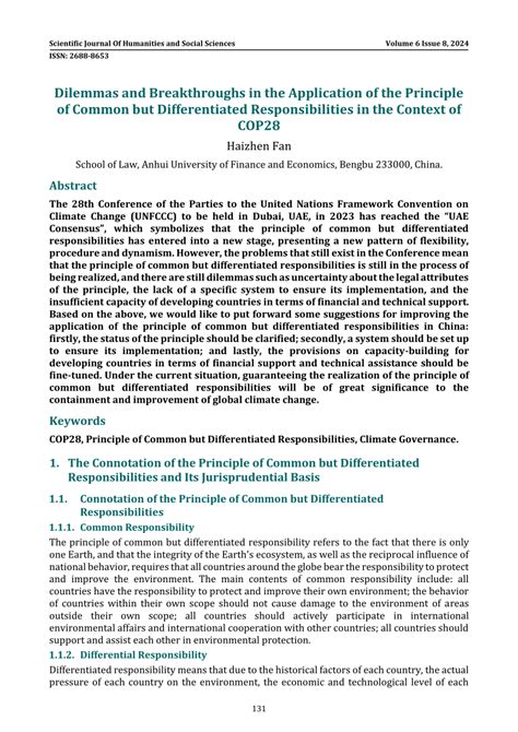 Pdf Dilemmas And Breakthroughs In The Application Of The Principle Of Common But