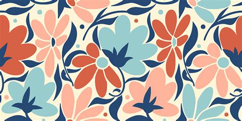 손으로 그린 완벽 한 현대 꽃 배경 추상적인 꽃과 나뭇잎 순진한 식물 단순한 예술 레트로 유기적 자연 낙서 그래픽 0명에 대한 스톡 벡터 아트 및 기타 이미지 Istock